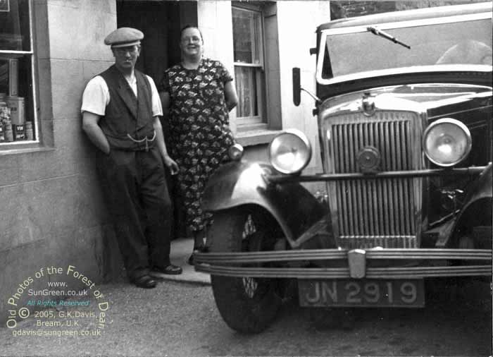 Frank and Bessie Blower outside Maypole Stores Bream